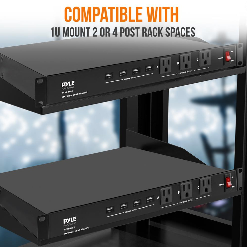 19-Outlet Rackmount Power Strip Surge Protector 4 USB Ports 15FT Cord ...