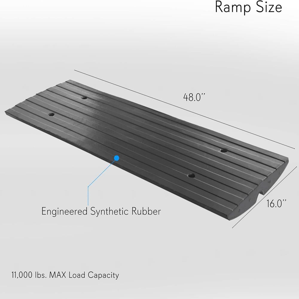 Car Driveway Ramps 3-Pack, Heavy Duty Rubber, 12ft Length, Waterproof ...