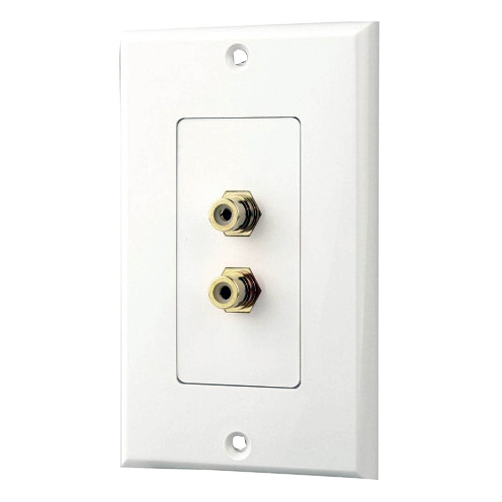 Double RCA Wall Plate Easy Install Gold Terminals White – Pyle USA
