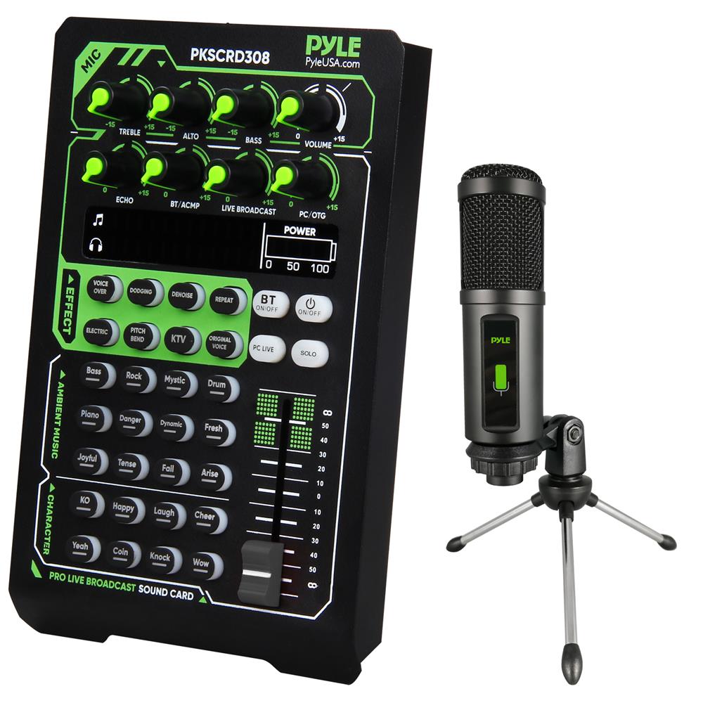 Portable Sound Card & Mic Set - Pro Audio, Noise Reduction, Metal ...