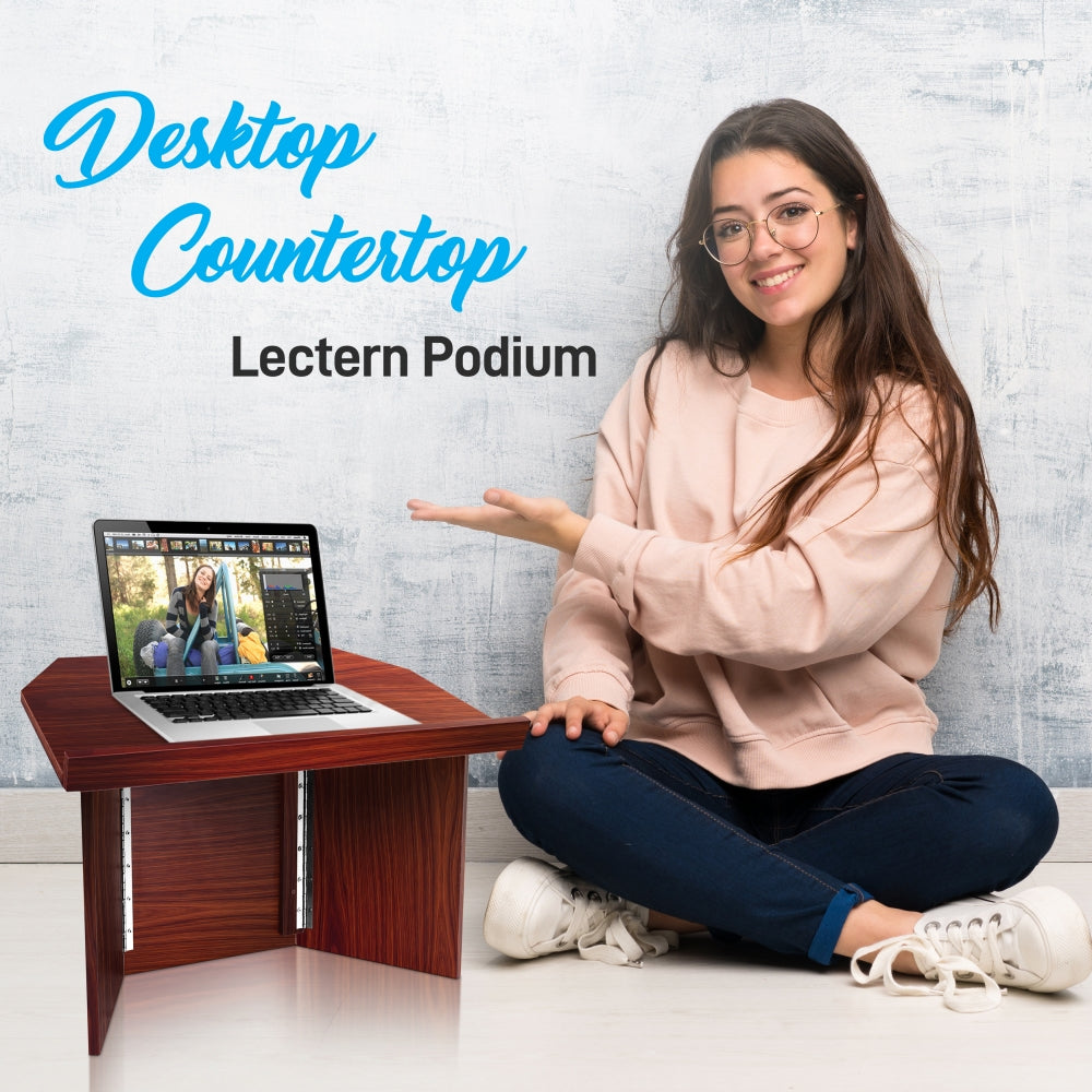 Foldable Desktop Lectern Podium - Portable MDF Quick Setup Stand – Pyle USA