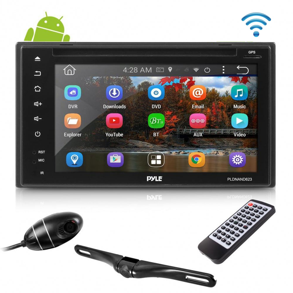Android Stereo Receiver, GPS Navigation, 6" Touchscreen, Dual Cameras ...