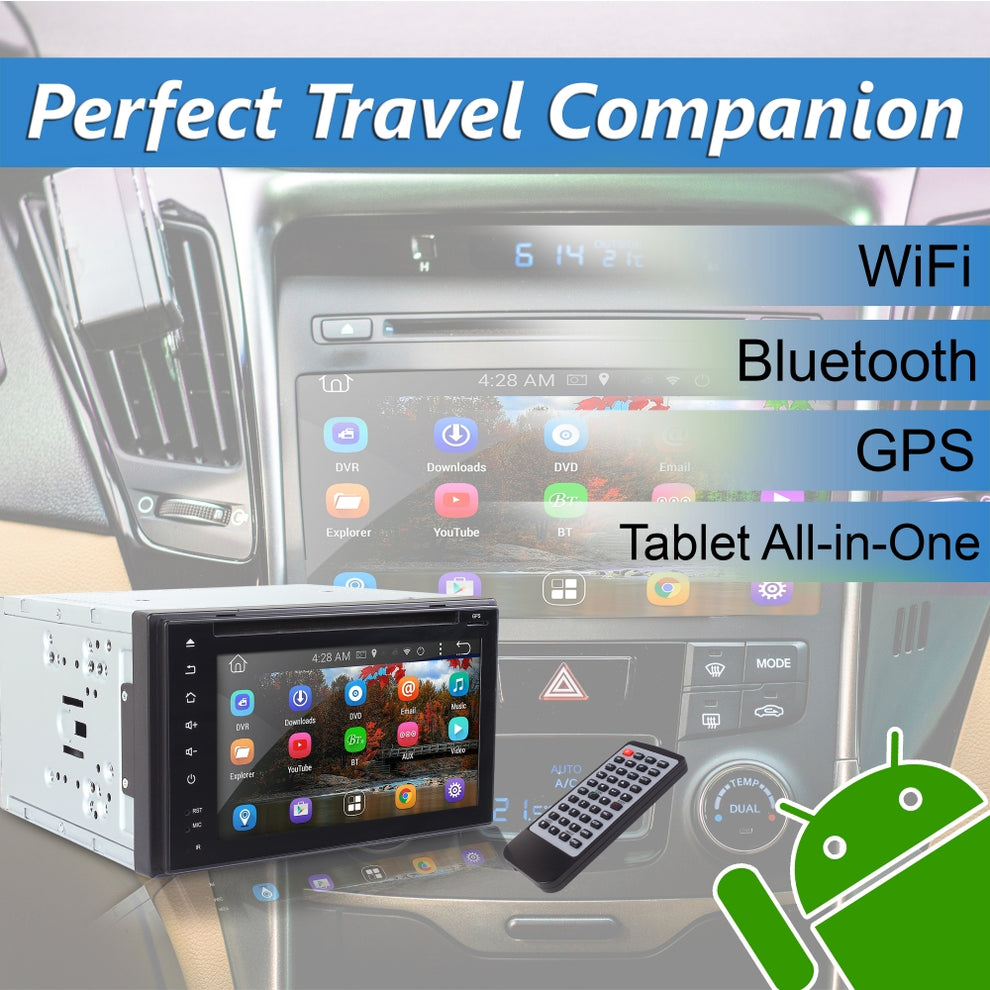 Android Stereo Receiver, GPS Navigation, 6" Touchscreen, Dual Cameras ...