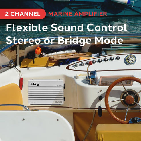 2-Channel Marine Amplifier 400W Waterproof Dual MOSFET Power Supply ...