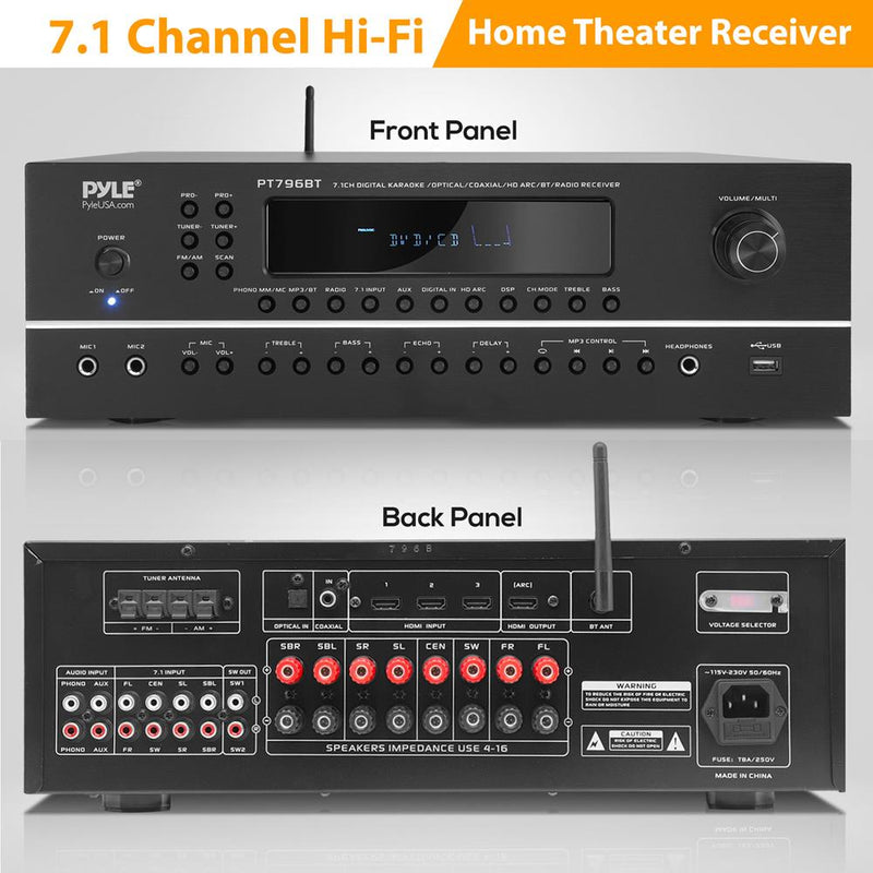 Hi-Fi Bluetooth Home Theater Receiver – Pyle USA