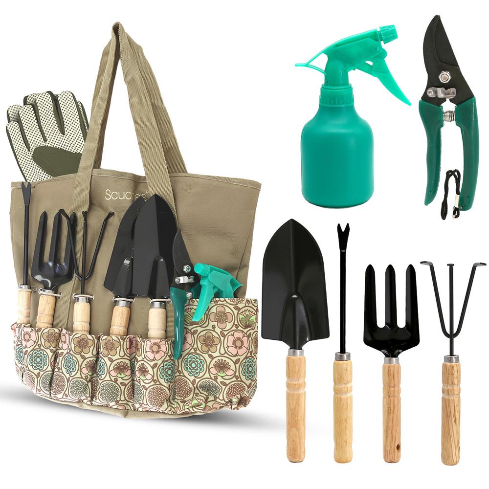 Gardening Tool Set for Women, Rust-Resistant Steel, Wooden Handles ...