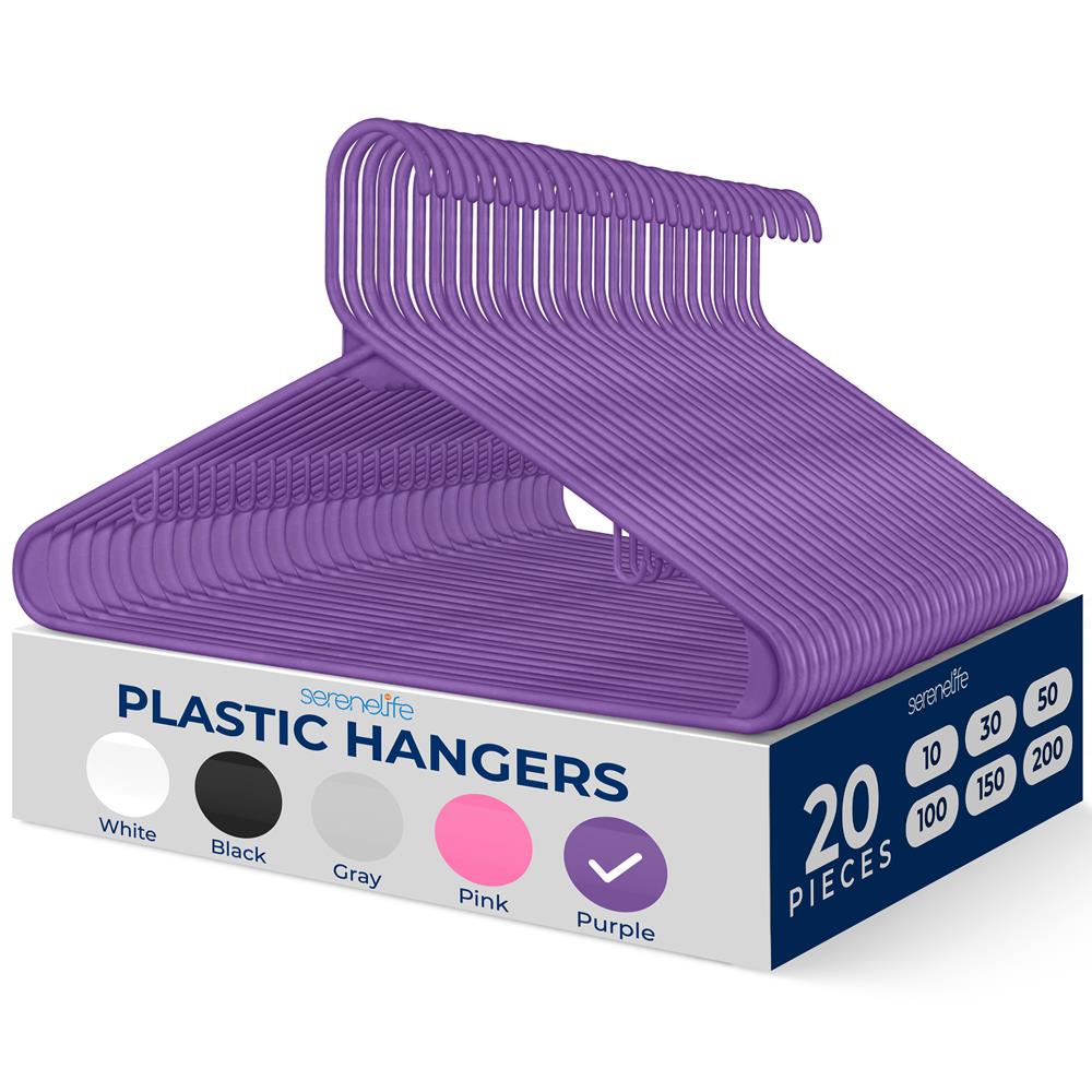 20 Pack Non-Slip Plastic Hangers, Space-Saving, 360¬¨‚àû Swivel Hook ...