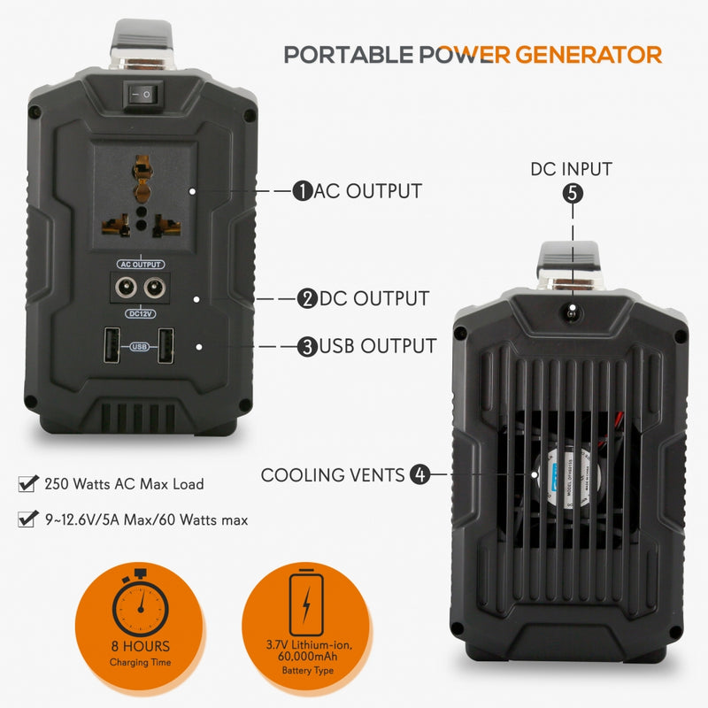 Portable Rechargeable Power Generator – Pyle USA