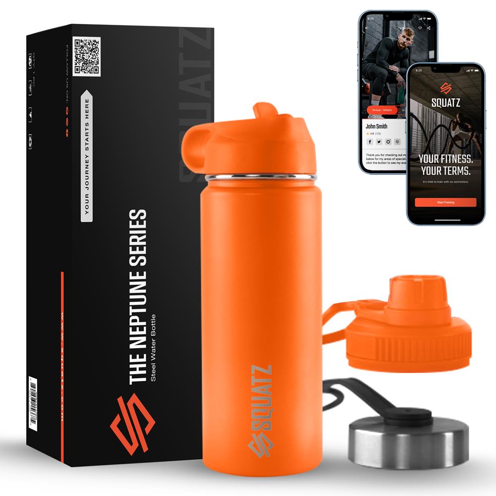 40 Oz Insulated Water Bottle, Leak Proof, Double Wall, Orange – Pyle USA